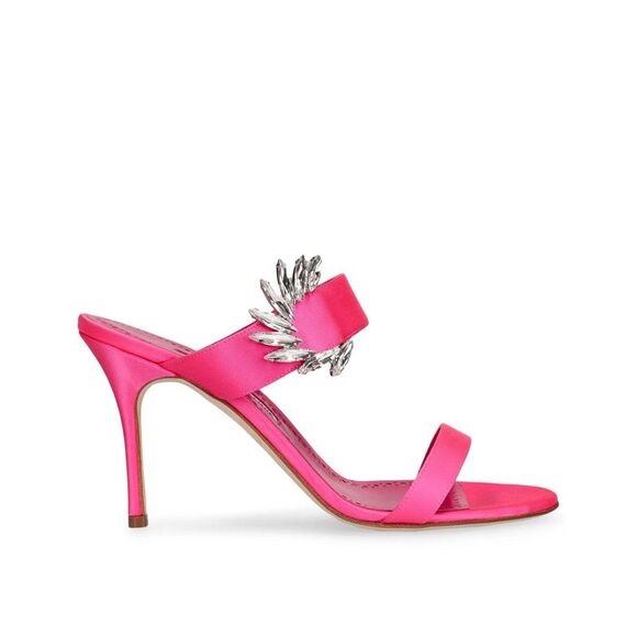Manolo Blahnik | Shoes | Manolo Blahnik Chivela Satin Heel Sandals ...
